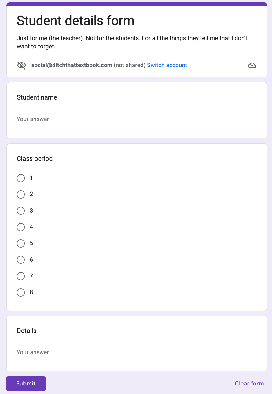15 Google Forms Templates You Can Use In Class Tomorrow Ditch That 
