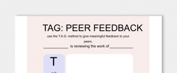 TAG Peer Feedback Template - Ditch That Textbook