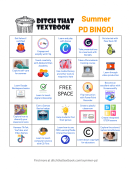 Awesome teacher summer: PD bingo choice board - Ditch That Textbook